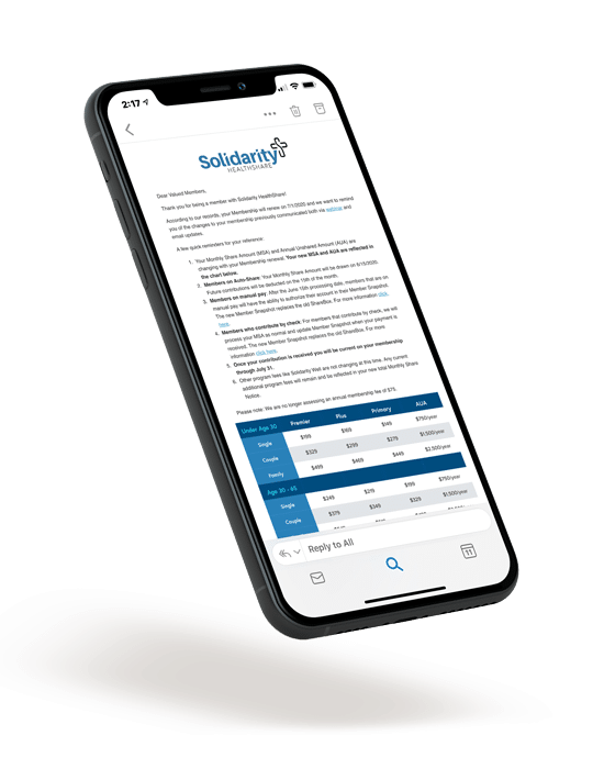 Membership Updates - Solidarity HealthShare